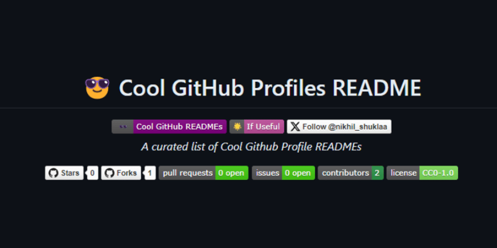نمایه GitHub خود را به نمایش بگذارید: در مخزن "Cool GitHub Profile ...