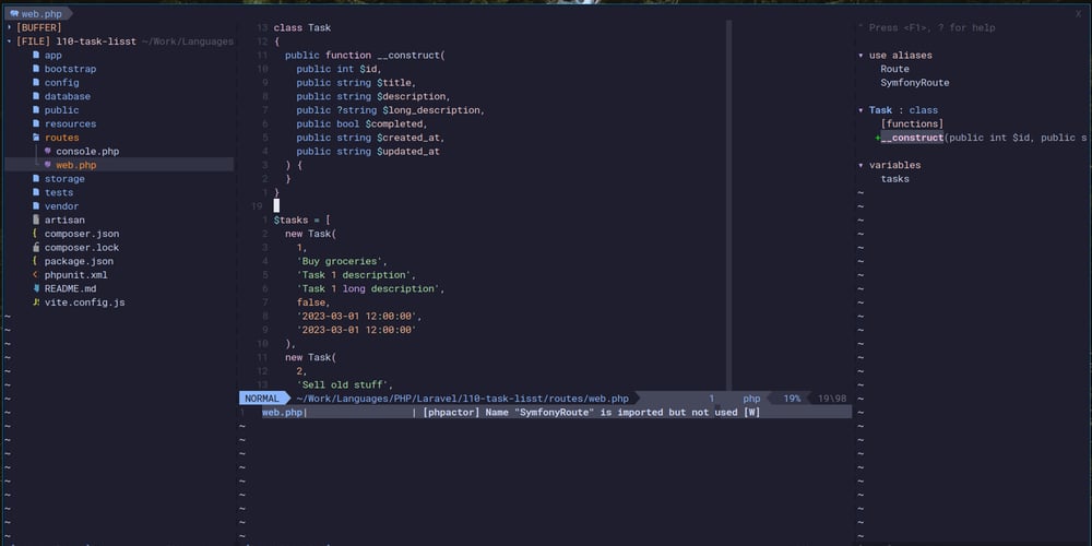 راه اندازی Vim برای PHP و لاراول در سال 2024