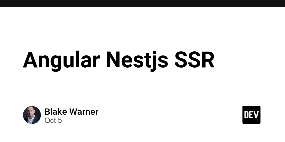 Angular Nestjs SSR - انجمن DEV