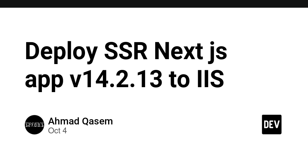 SSR Next js app v14.2.13 را در IIS مستقر کنید